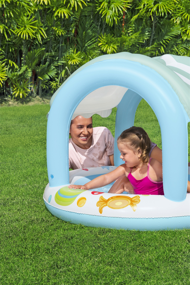Inflatable Garden Pool with Cover Bestway Pool 52638 104cm | Swimming ...