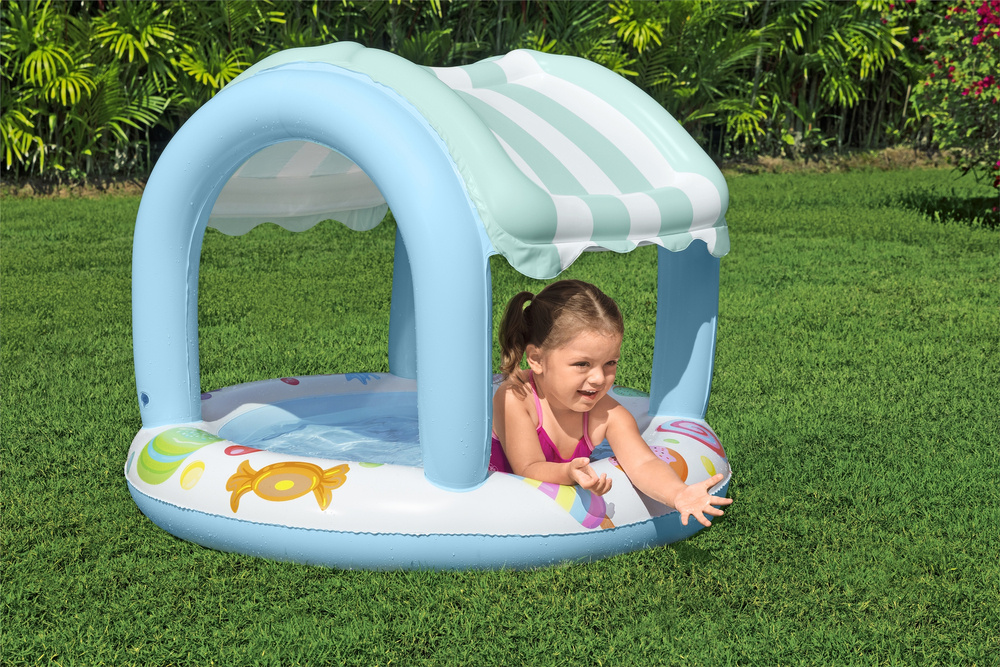 Inflatable Garden Pool with Cover Bestway Pool 52638 104cm | Swimming ...