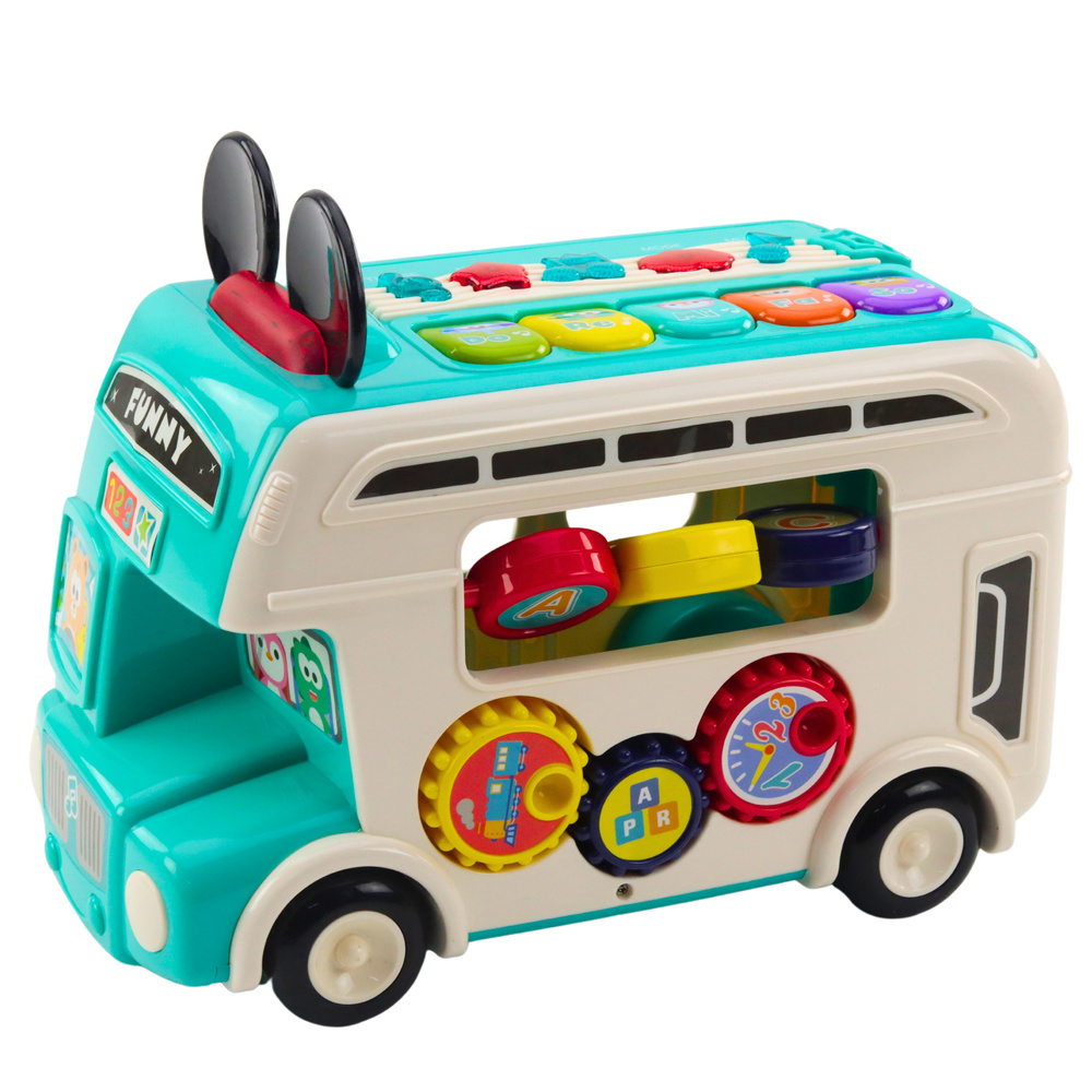 Interactive Educational Bus Sorter Lights Sounds Turquoise | Toys ...
