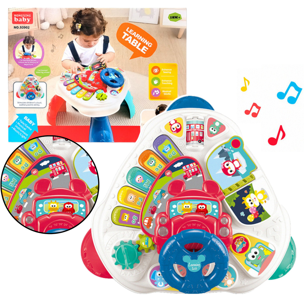 Interactive Educational Table With Steering Wheel Triangular Colored ...