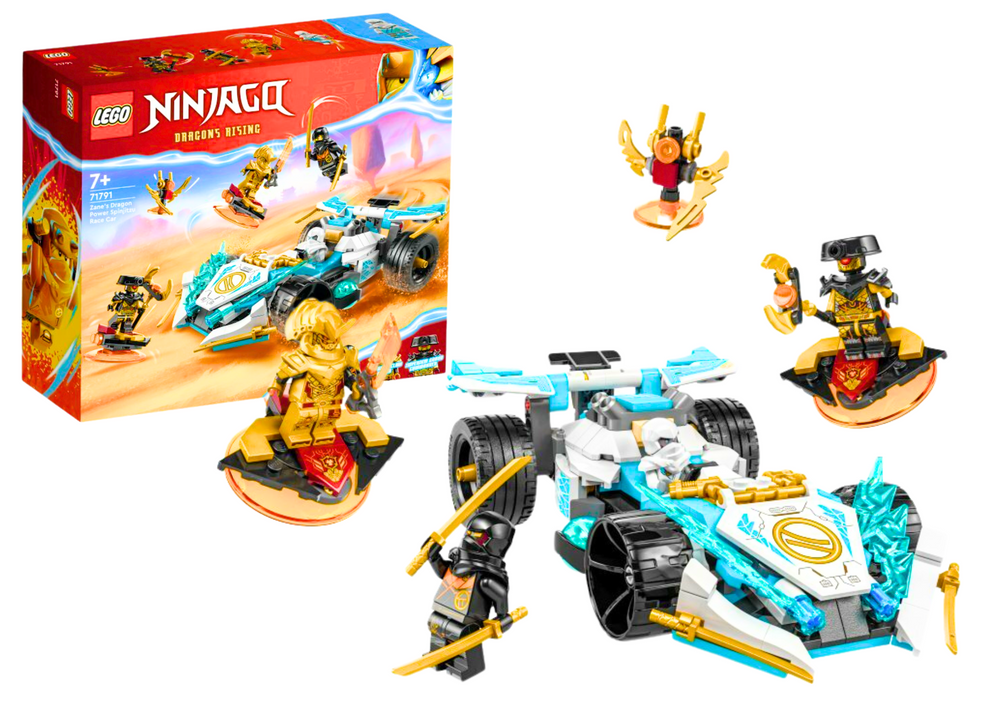 LEGO NINJAGO ZANE'S Race Car Dragon Power SPINJITZU 307 Pieces 71791 ...