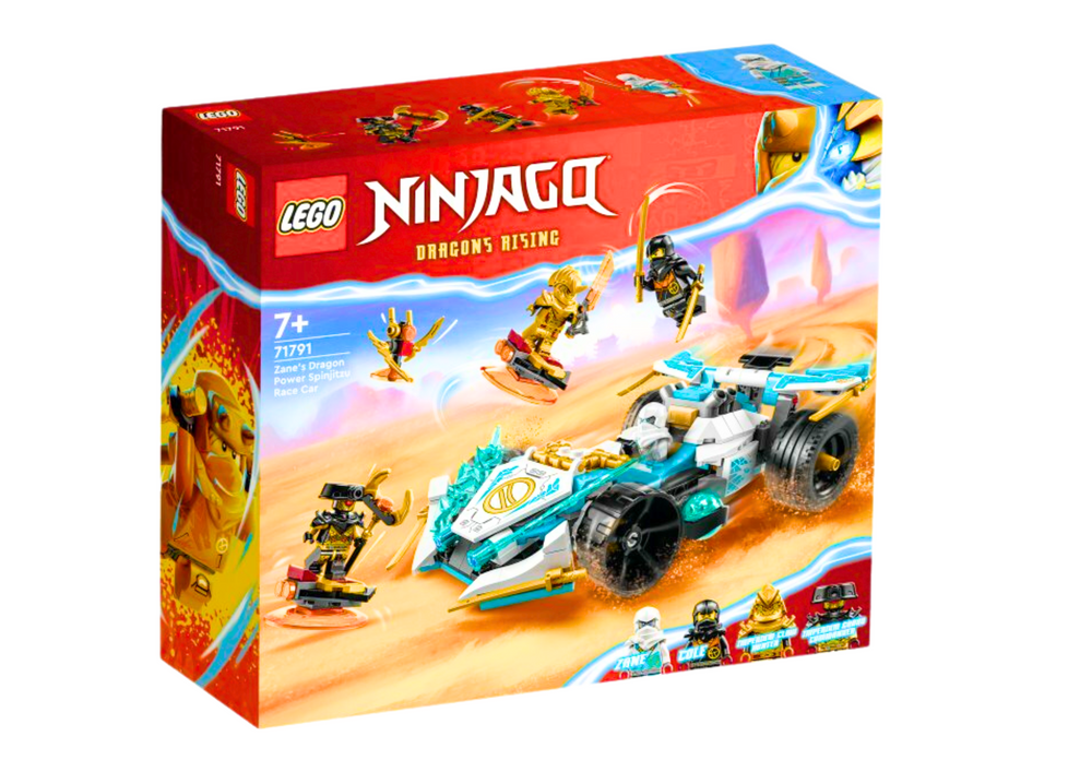 LEGO NINJAGO ZANE'S Race Car Dragon Power SPINJITZU 307 Pieces 71791 ...