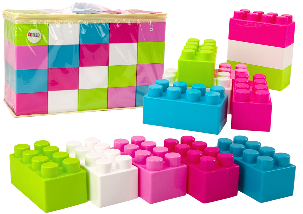 Large Construction Blocks in a Bag Colorful Stickers 20 El | Toys ...