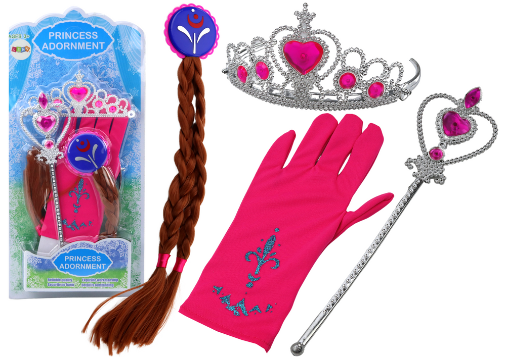 Little Princess Accessories Set Wand Glove Crown Braids | Toys ...