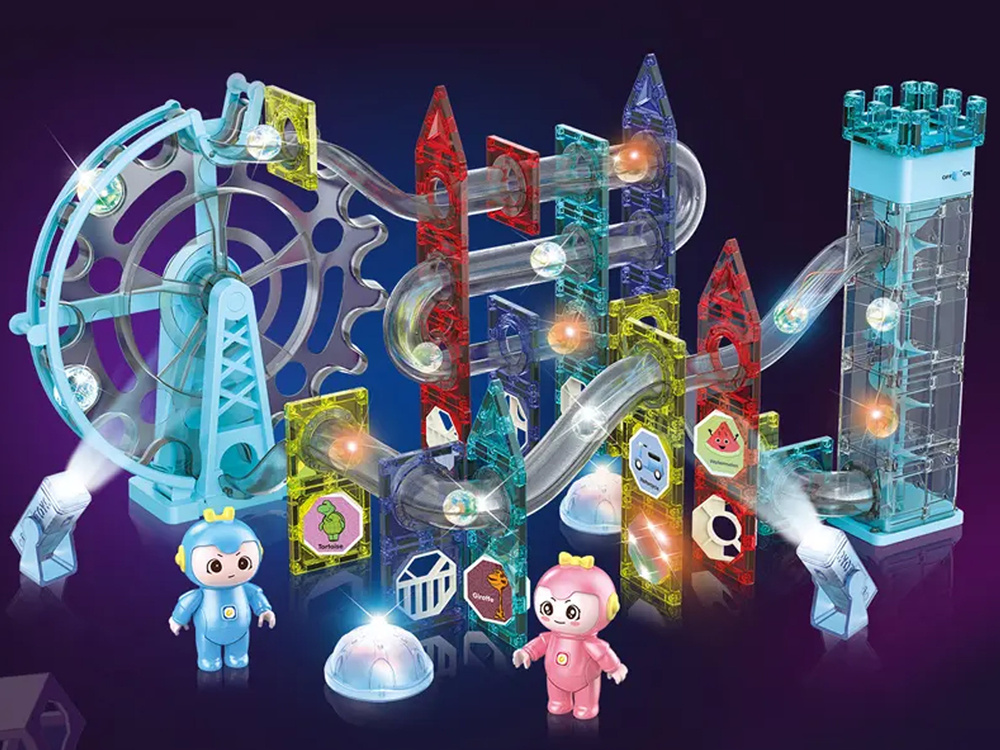 Luminous Ball Slide Magnetic Elevator Devil's Wheel 129 Elements | Toys ...