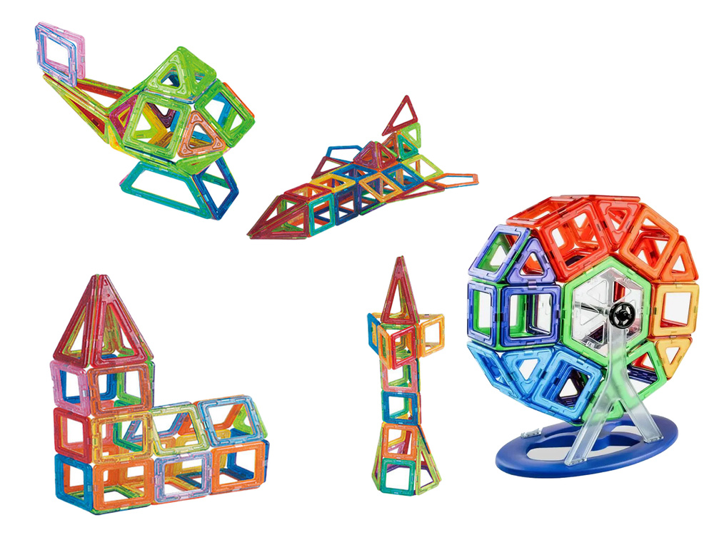 Magnetic Construction Blocks DIY Cars Castle Book 184 Elements | Toys ...