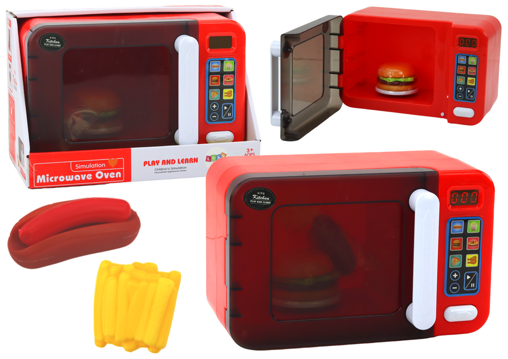 Microwave Oven Toy Microwave Red Accessories | Toys \ Household ...
