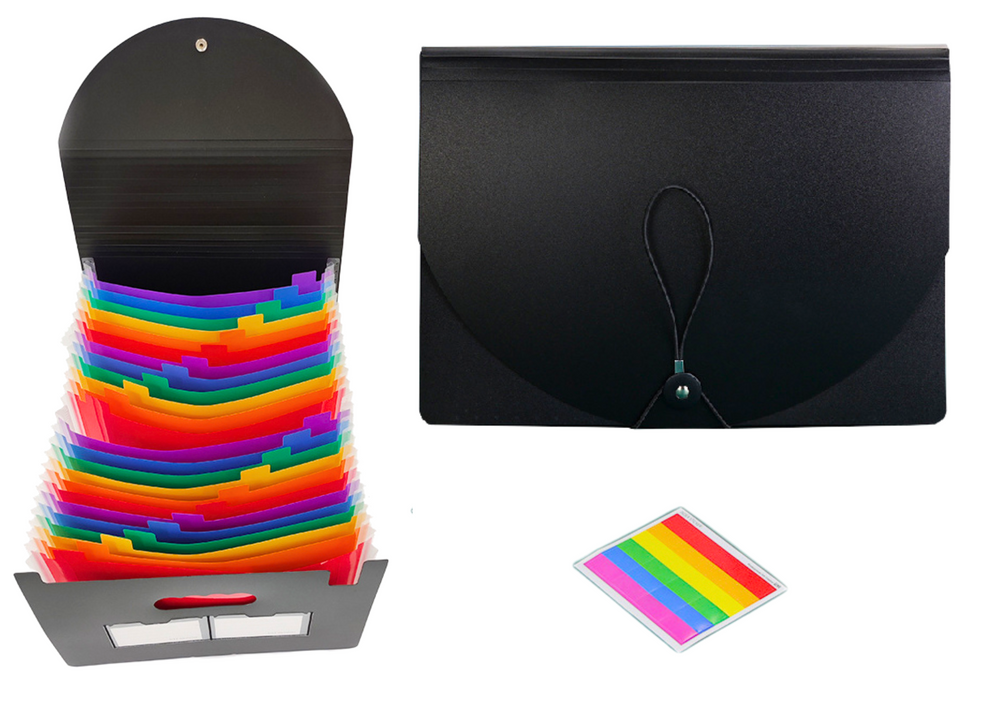 Organizer Folder With Compartments Colorful Tabs Documents A4 | School ...