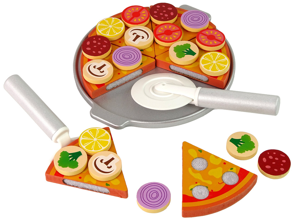 Pizza Set Wooden Jigsaw Puzzle Velcro Accessories | Toys \ Household ...