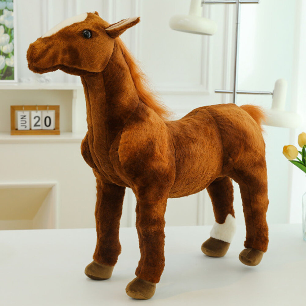 Plush Horse Plush Toy Mascot Cuddly Toy Brown 40cm x 37cm | Toys ...
