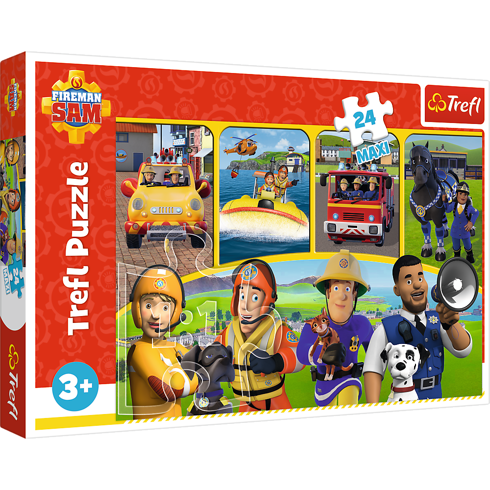 Puzzle - "24 Maxi" - Fireman Sam and Friends Trefl 14356 | Toys ...