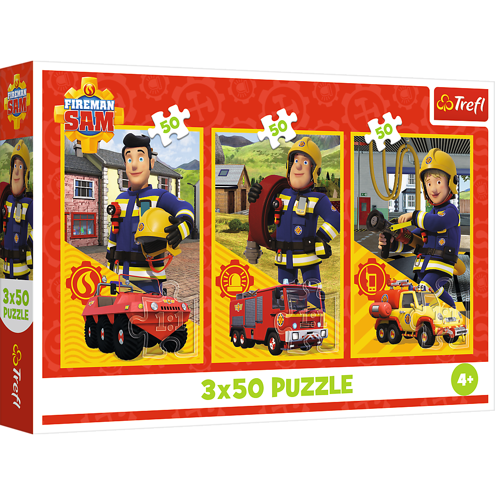 Puzzle - 3x50 - Fireman Sam Fire Station Crew Trefl 34880 | Toys ...
