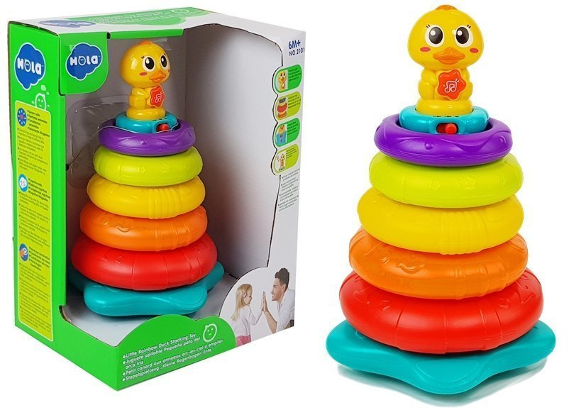 Pyramid with Rings Interactive Lights Game Wheels Colorful Duck | Toys ...