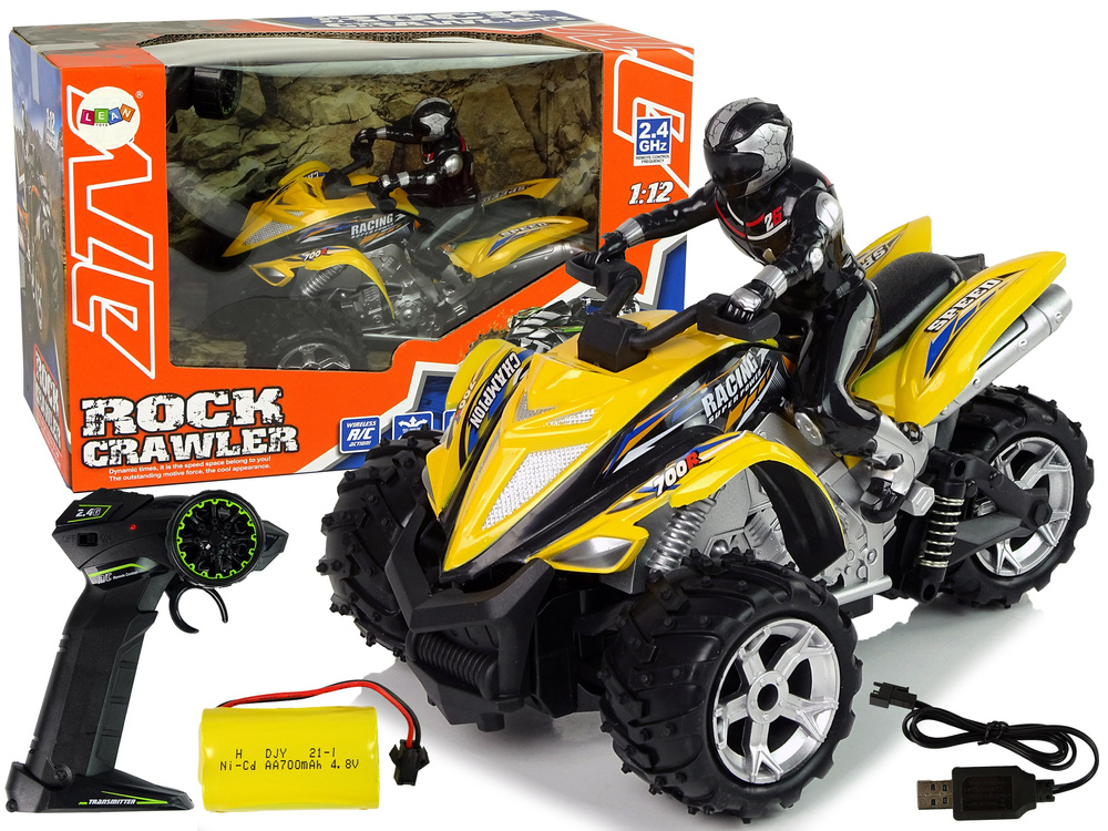 Quad Rock Crawler Tricycle Remote Controlled 1:12 2.4G Yellow | Toys ...