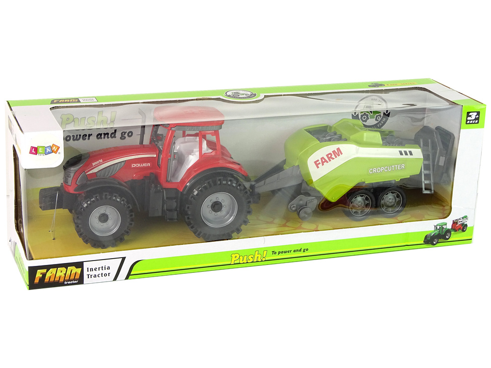 Red Farm Tractor with Green Seeder Friction Drive | Toys \ Tractors