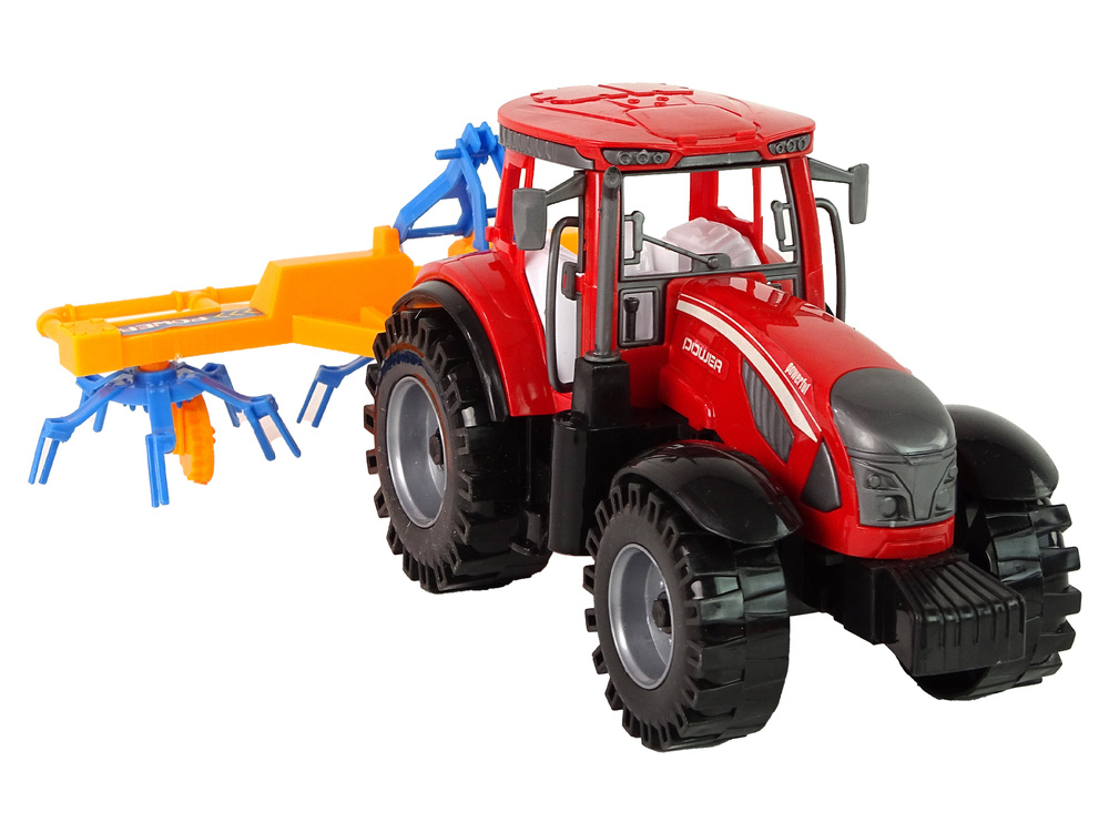 Red Tractor with Rake Friction Drive | Toys \ Tractors