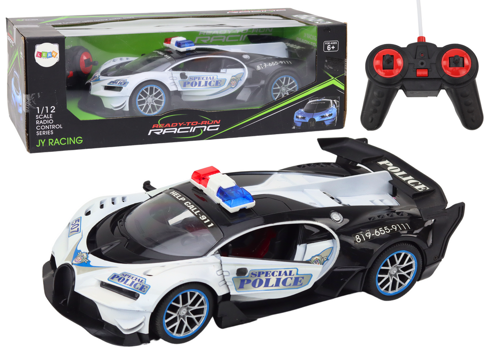 Remote Controlled RC Police Car in 1:12 Scale White | Toys \ R/C ...