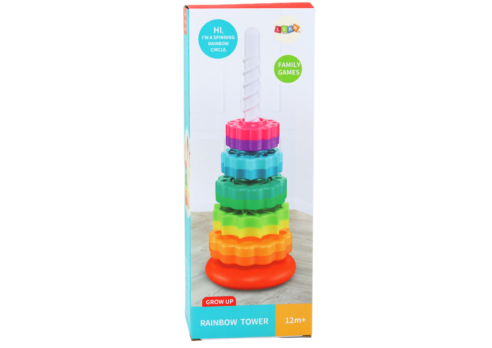 Rotating Pyramid Tower Sorter Rainbow Puzzle 36cm 6 El. | Toys \ Toys ...