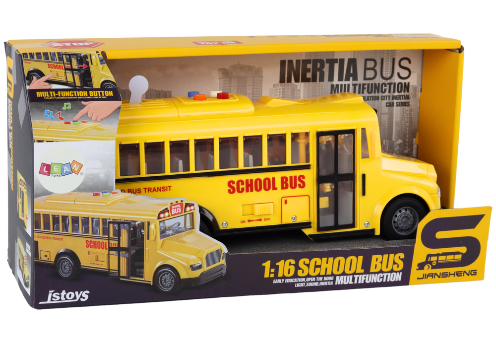 School Bus 1:16 Friction Drive Opening Doors Lights Sounds Yellow ...