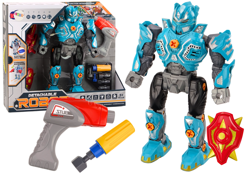 Screwing Robot Weapon Drill Screwdriver Lights Sound Turquoise | Toys ...