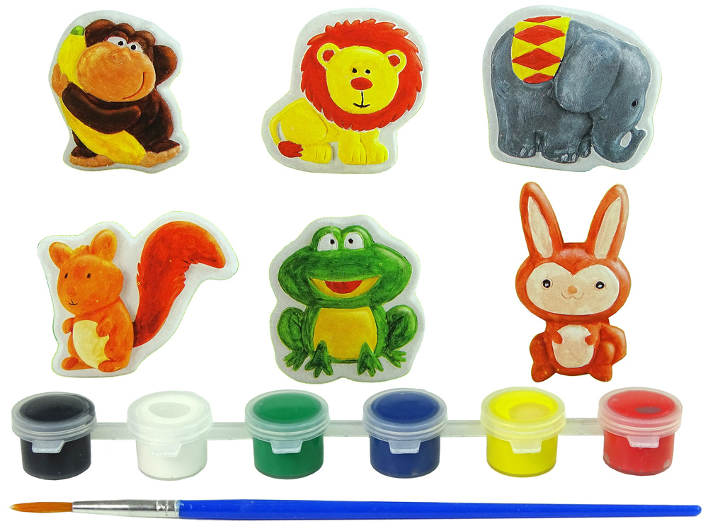 Set Plaster Casts To Paint Animals Lion Elephant Frog | Toys \ Creative ...