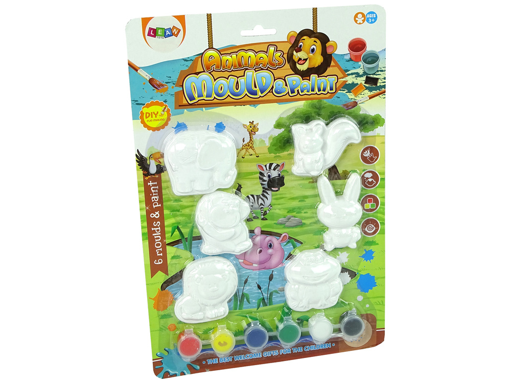 Set Plaster Casts To Paint Animals Lion Elephant Frog | Toys \ Creative ...