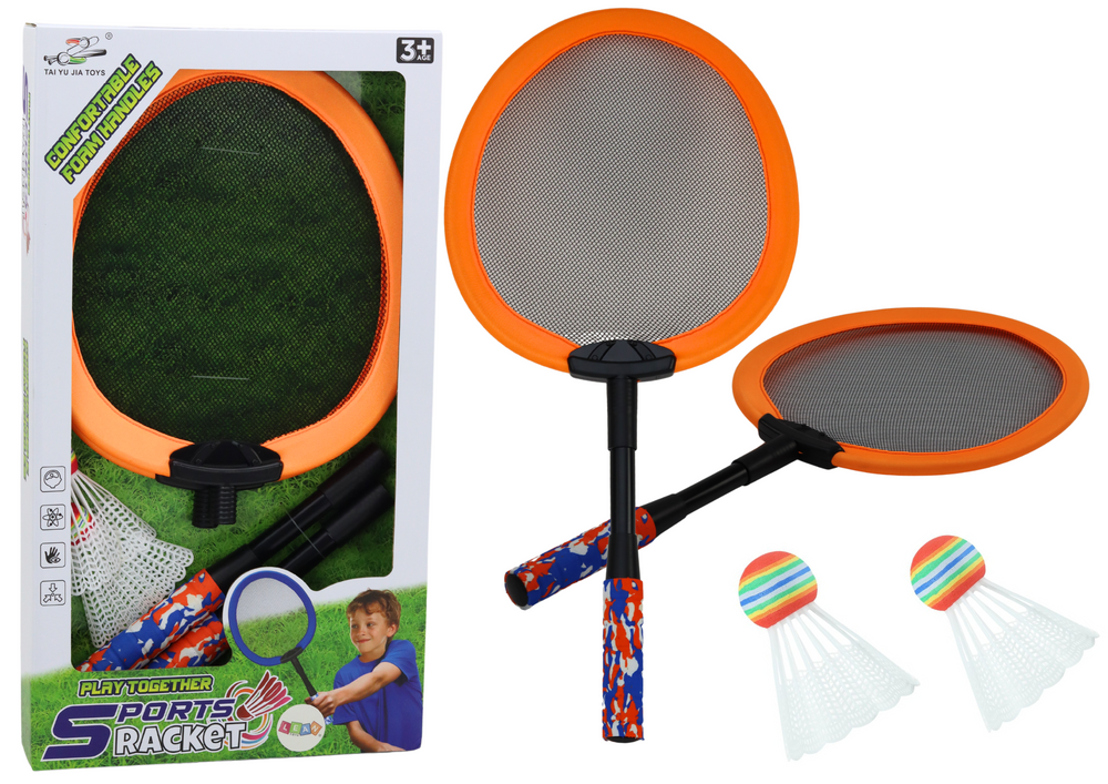 Set of 2 Badminton Rackets, 2 Badminton Shuttles, Orange | Toys \ Games ...