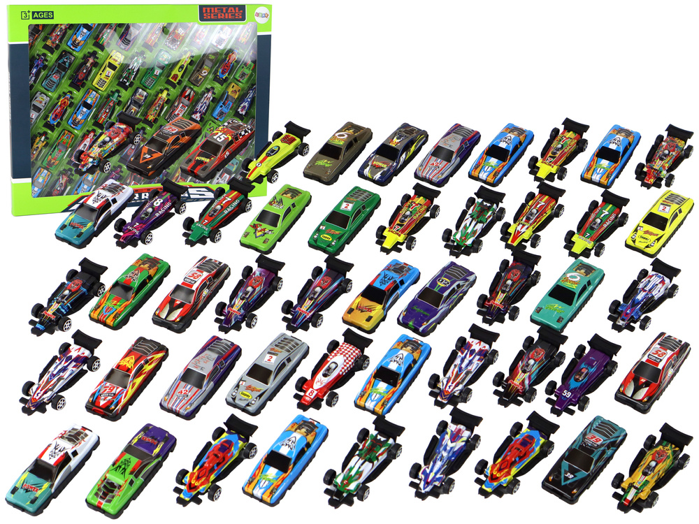 Set of 50 pieces of springs, colorful toy cars | Toys \ Cars \ Zestawy