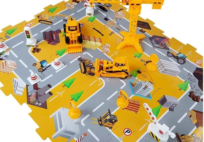 Set of Construction Vehicles with Friction Drive Construction Site ...