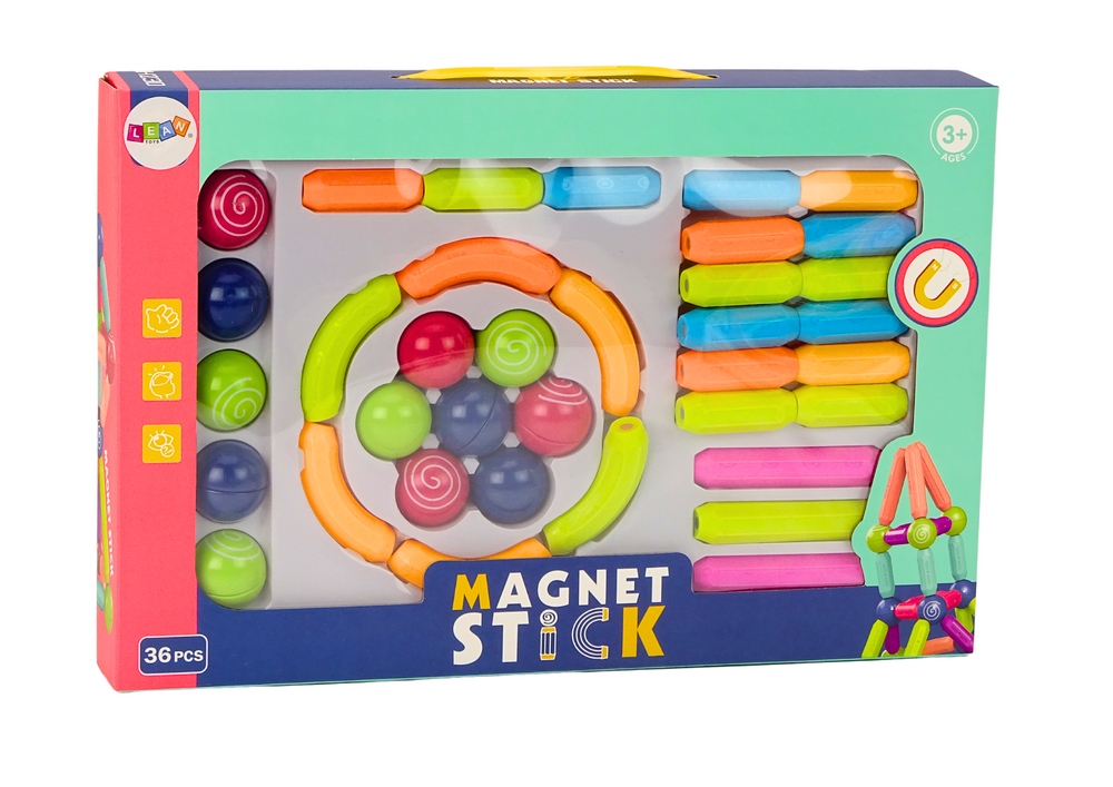 Set of Magnetic Construction Bricks 36El Colorful | Toys \ Building ...