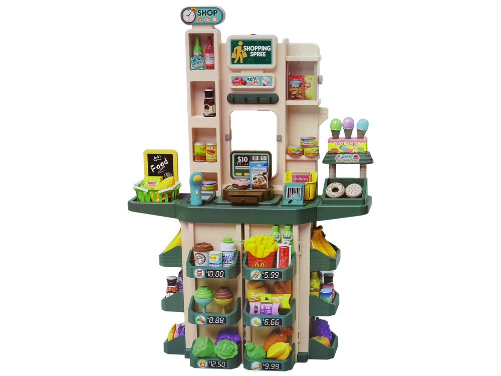 Shop Accessories Green Store Shelf Cash register 71 pcs | Toys \ Shop