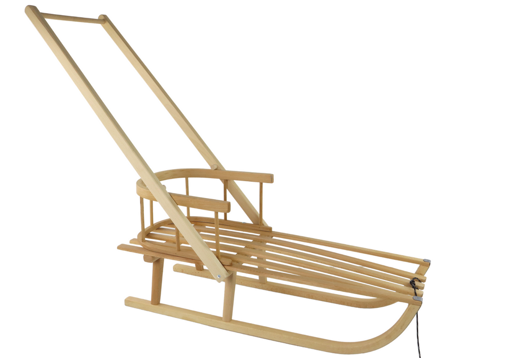 Sled With Backrest, Wooden Pusher, Wooden Handle | Sport & Outdoor ...