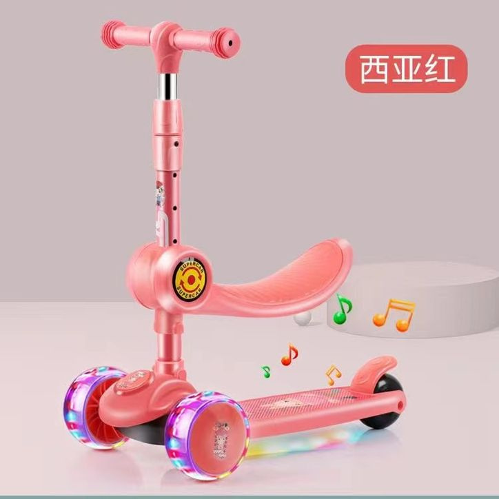 Three-wheeled balance scooter Saddle Pink Music Diodes Rabbit | Sport ...