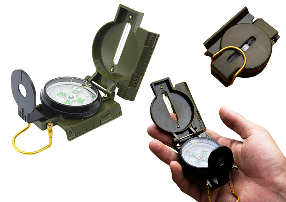 Tourist Compass Compass Measure Fluorescent Hands Aluminum ...