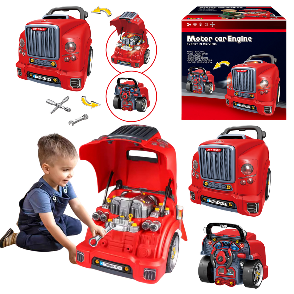 Truck Engine Disassembly DIY Kit Red Workshop | Toys \ DIY Produkty Pod ...