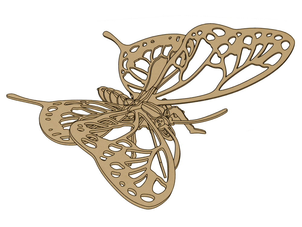 Wooden 3D Butterfly Spatial Puzzle Educational Assemblage 22 Elements ...