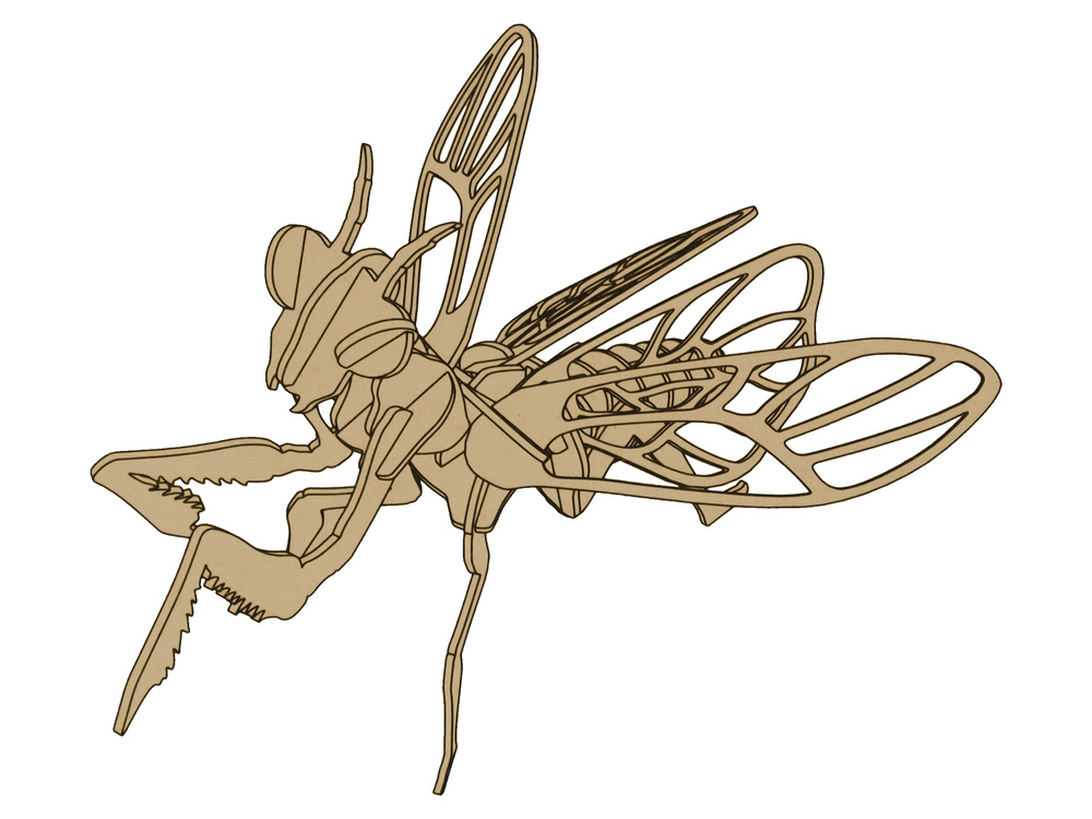 Wooden 3D Spatial Puzzle Mantis Educational Assemblage 27 Pieces | Toys ...