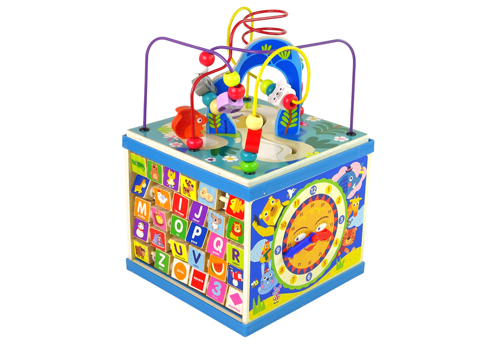 Wooden Educational Cube Sorter Animals Labyrinth Toothed Wheels | Toys ...