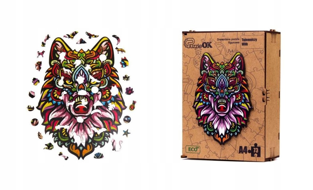 Wooden Puzzle EKO 73 Mysterious Wolf A4 PuzA4-00711 | Toys \ Jigsaw ...