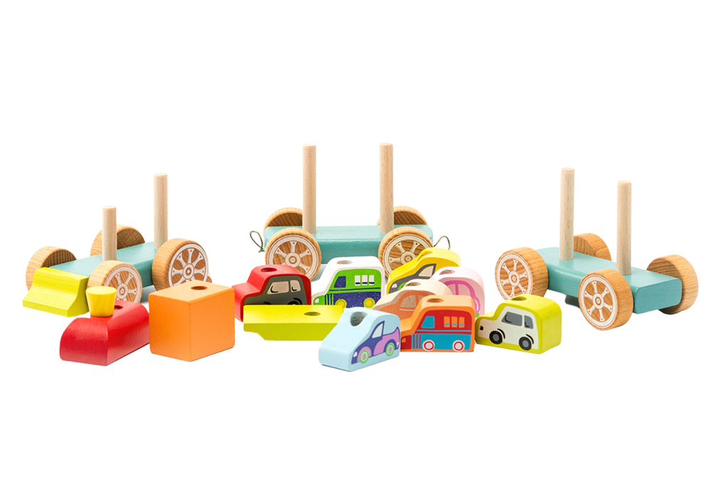 Wooden Train with Small Cars Block Sorter 13999