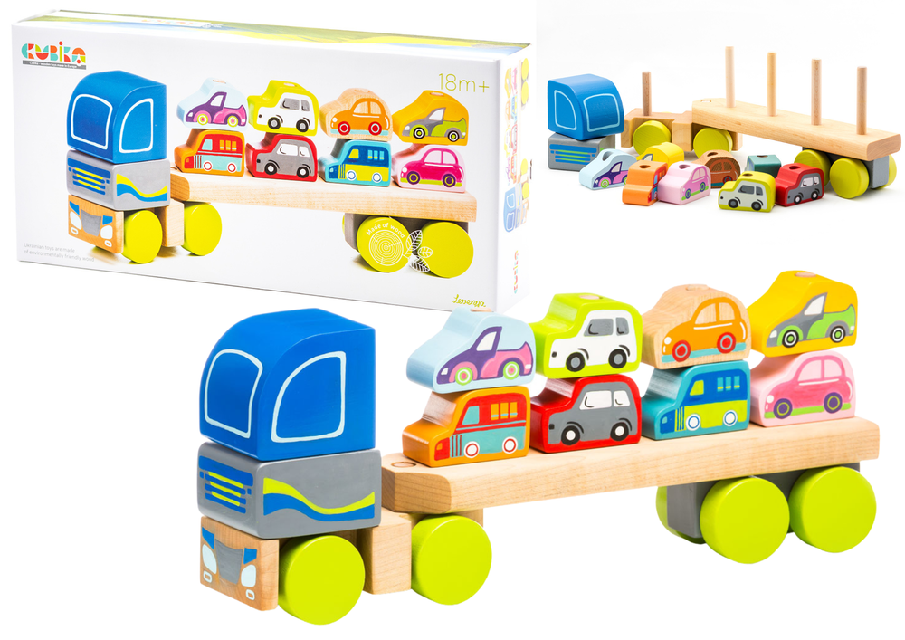 Wooden Truck Lorry with Cars Sorter LM-12 13418
