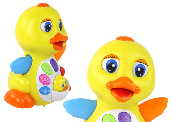 Cheerful Riding Interactive Duck For Baby Yellow | Toys \ Toys of newborns Toys \ Interactive pets