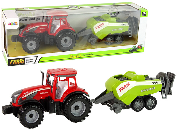 Red Farm Tractor with Green Seeder Friction Drive | Toys \ Tractors