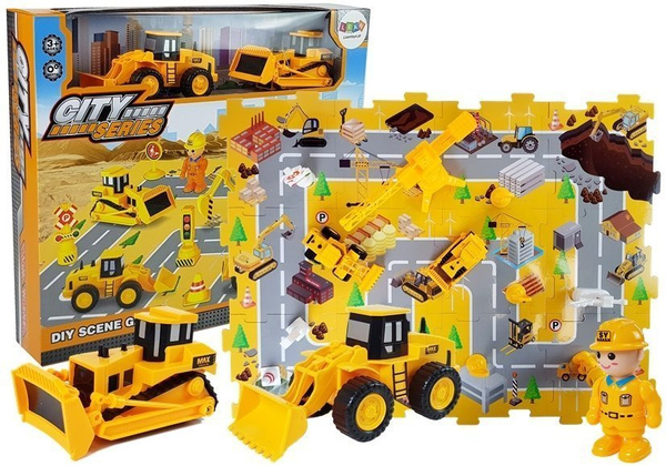 Set of Construction Vehicles with Friction Drive Construction Site ...