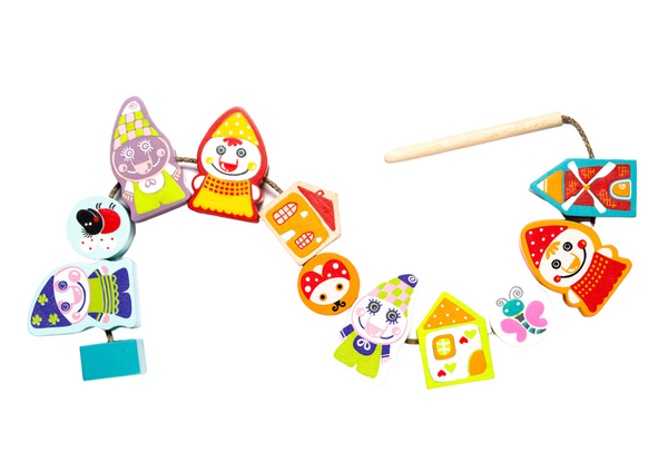 Wooden Threaded Figures Gnomes on String Blocks 13654 | Wooden Toys ...