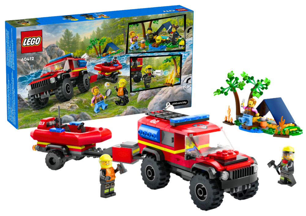 LEGO CITY Offroad-Feuerwehrauto mit Boot 301 Teile 60412 | Spielzeug ...