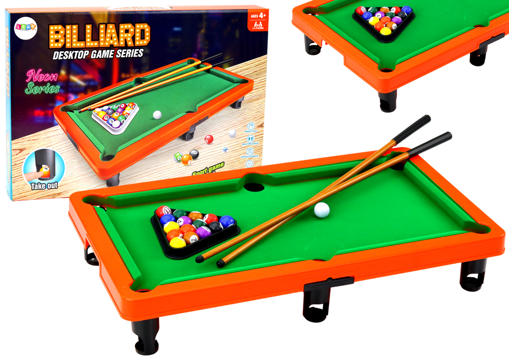Mini Billiards Arcade Table Game 3 Cues Triangle Balls | Toys \ Games ...