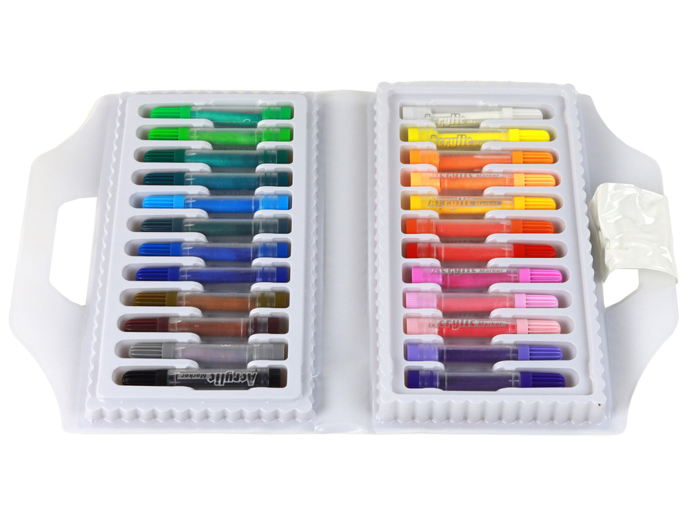 Set of Colored Acrylic Markers in a Suitcase, 24 Pieces | School ...