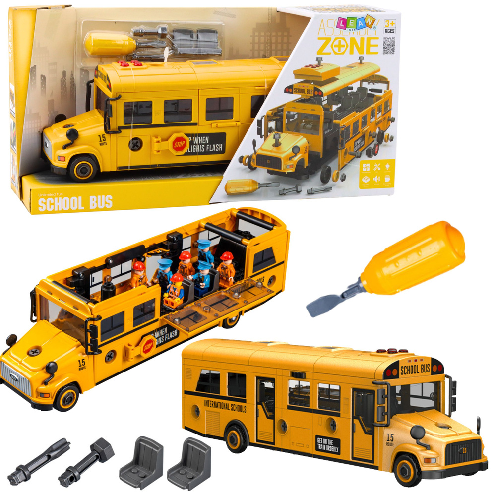 School Bus for Turning DIY Set Yellow 48 pcs. | Toys \ DIY