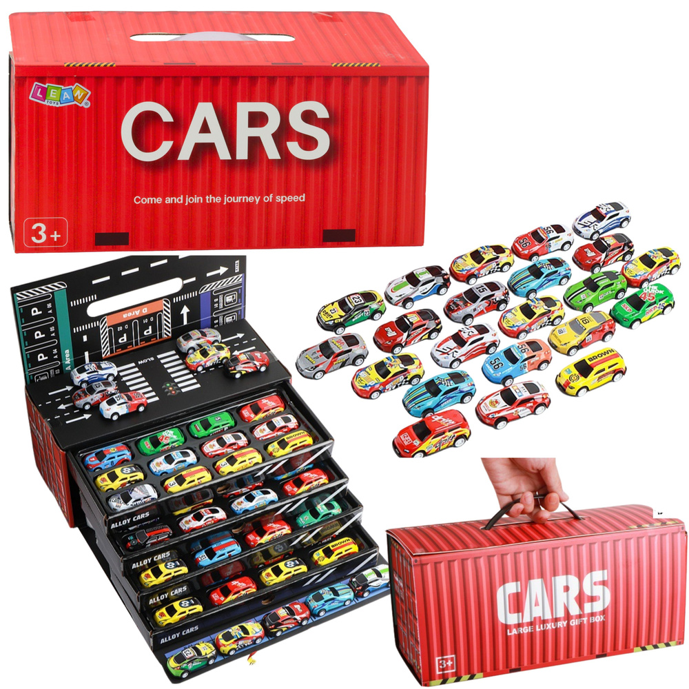 Set of Pull-Back Cars in a Container 48 pcs. | Toys \ Cars \ Zestawy